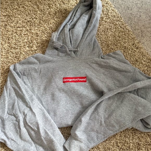 Other | Gray Hoodie With Red Logo Georgenotfound Merch | Poshmark